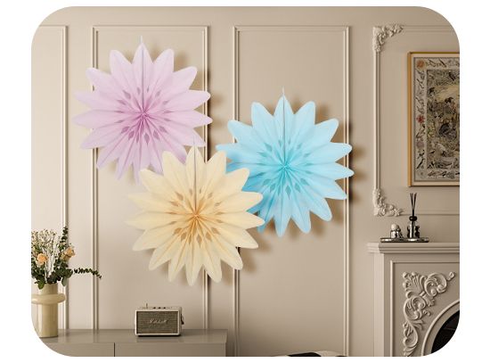 East Tern. 3D Flower shape tissue fans wide version