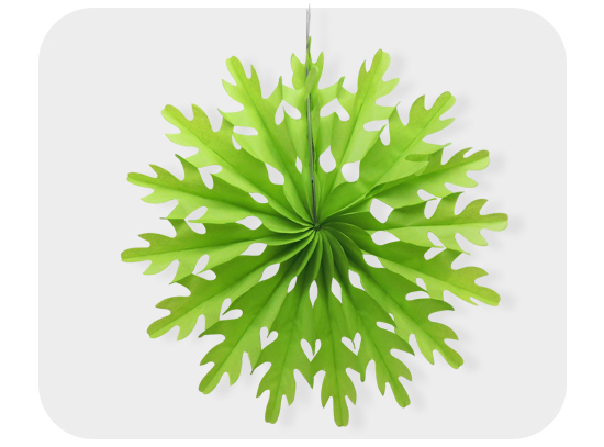 East Tern. 3D Winter snowflake tissue fan